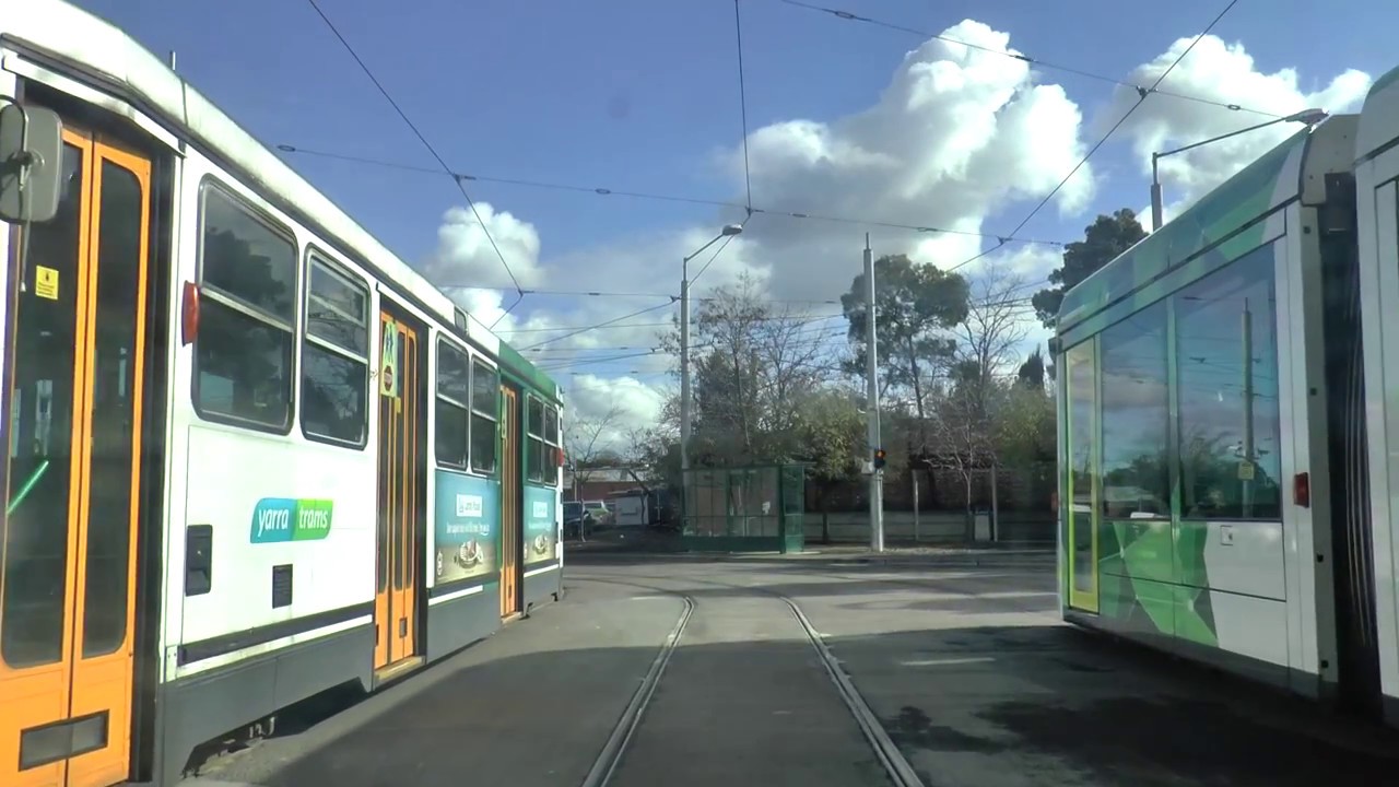 Melbourne Tram Drivers View - Car Out from Kew Depot - YouTube