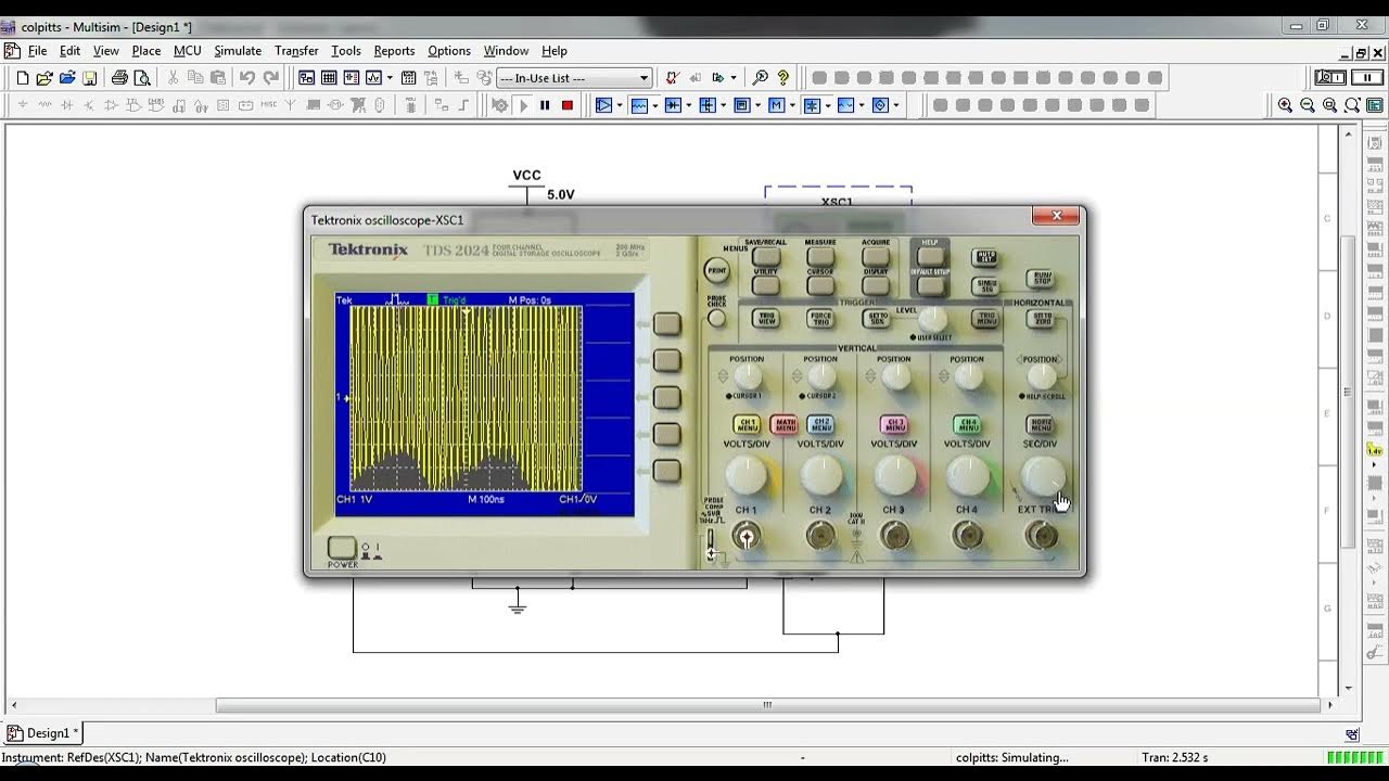 Colpitts oscillator Simulation in Multisim with tektronix 2024 - YouTube