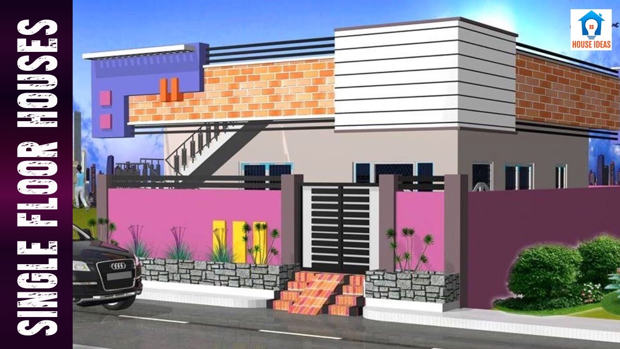 Indian house front elevation designs photos single floor | Elevation ...