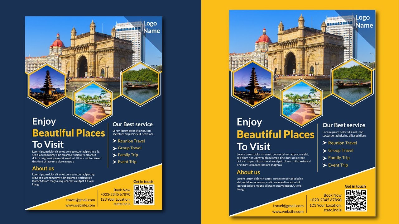 Travel Banner Design | Travel Flyer Design in illustrator | illustrator ...