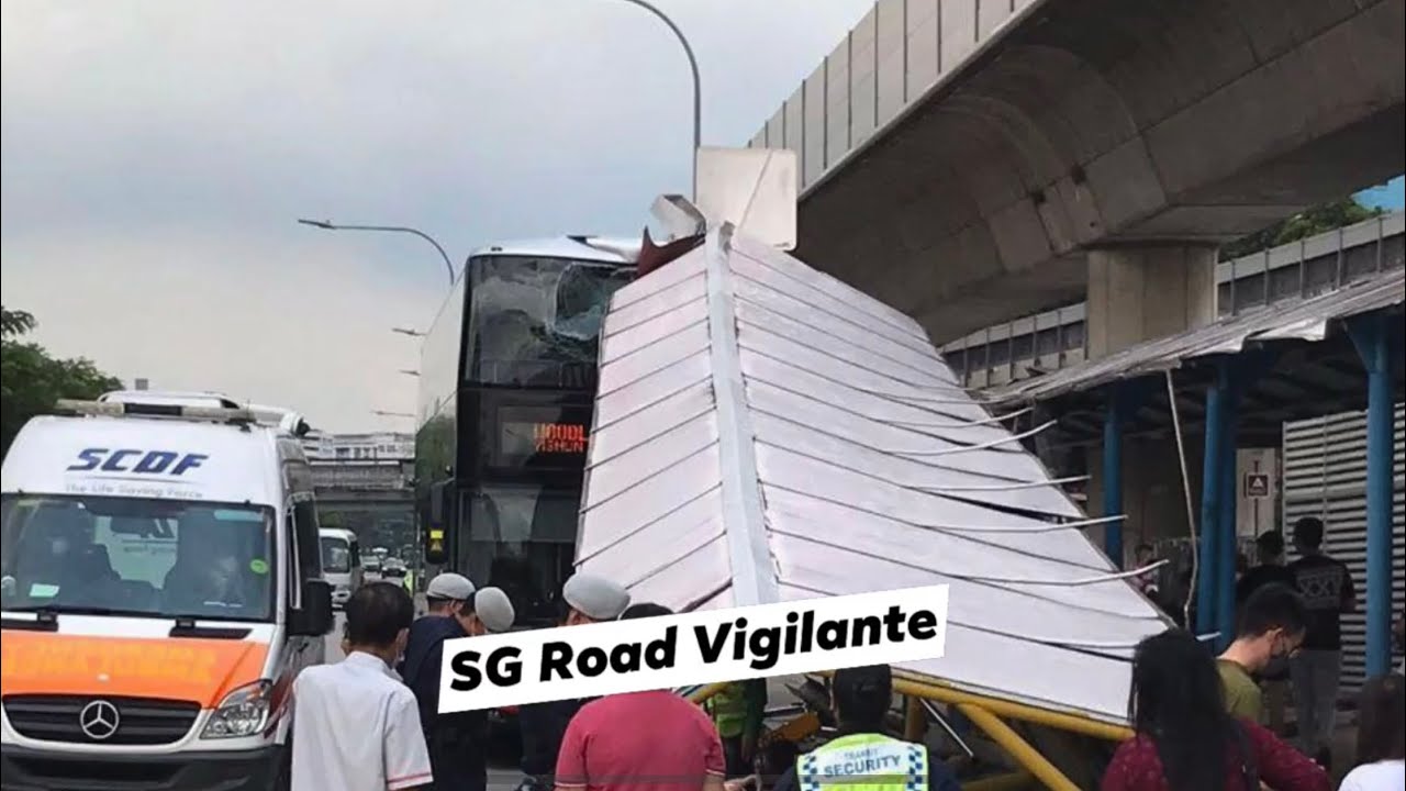 6Nov2021 Yishun MRT StationTower Transit Singapore Bus crashes into ...