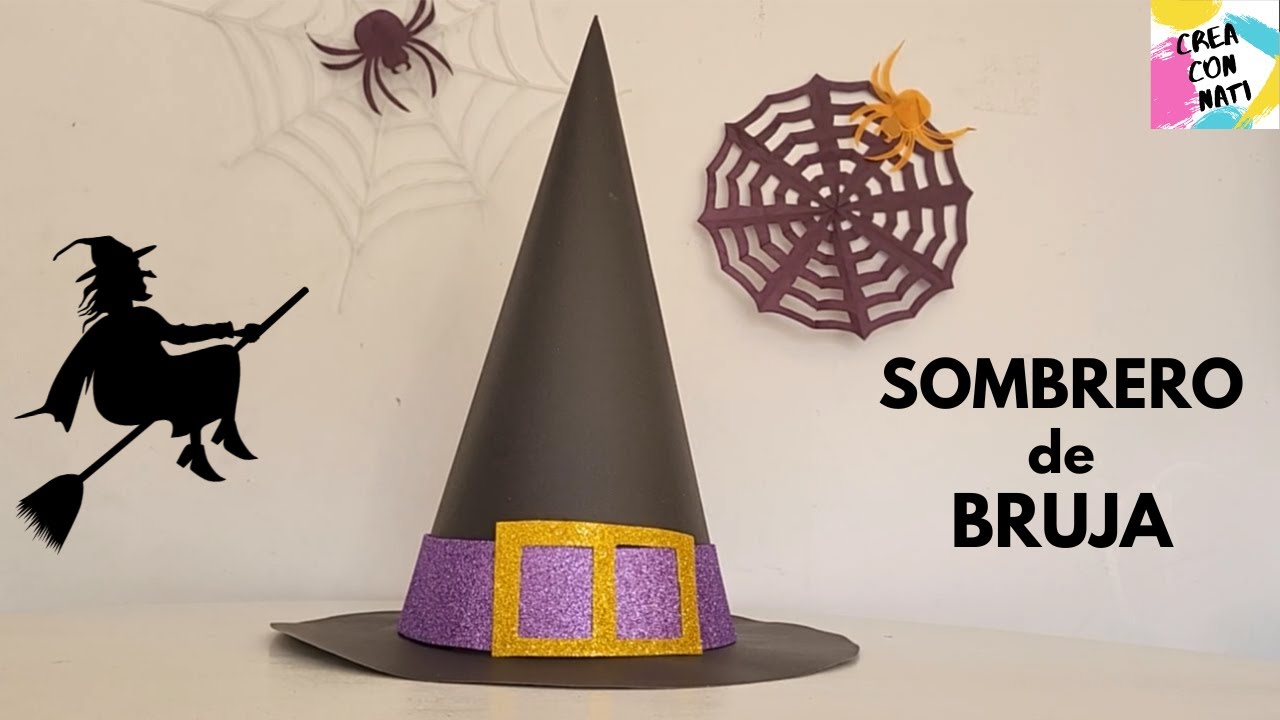 Cómo hacer un SOMBRERO DE BRUJA para NIÑOS - Manualidades Halloween ...