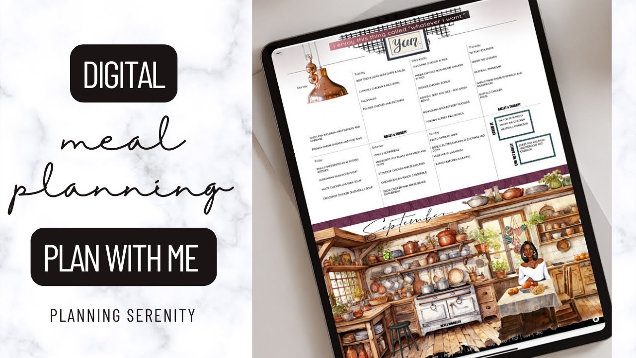 DIGITAL PLAN WITH ME | MONTHLY & WEEKLY MEAL PLAN | HOW I USE MY MEAL ...