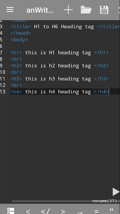 H1 TO H6 HEADING TAG || HTML || #Shorts #Short - YouTube