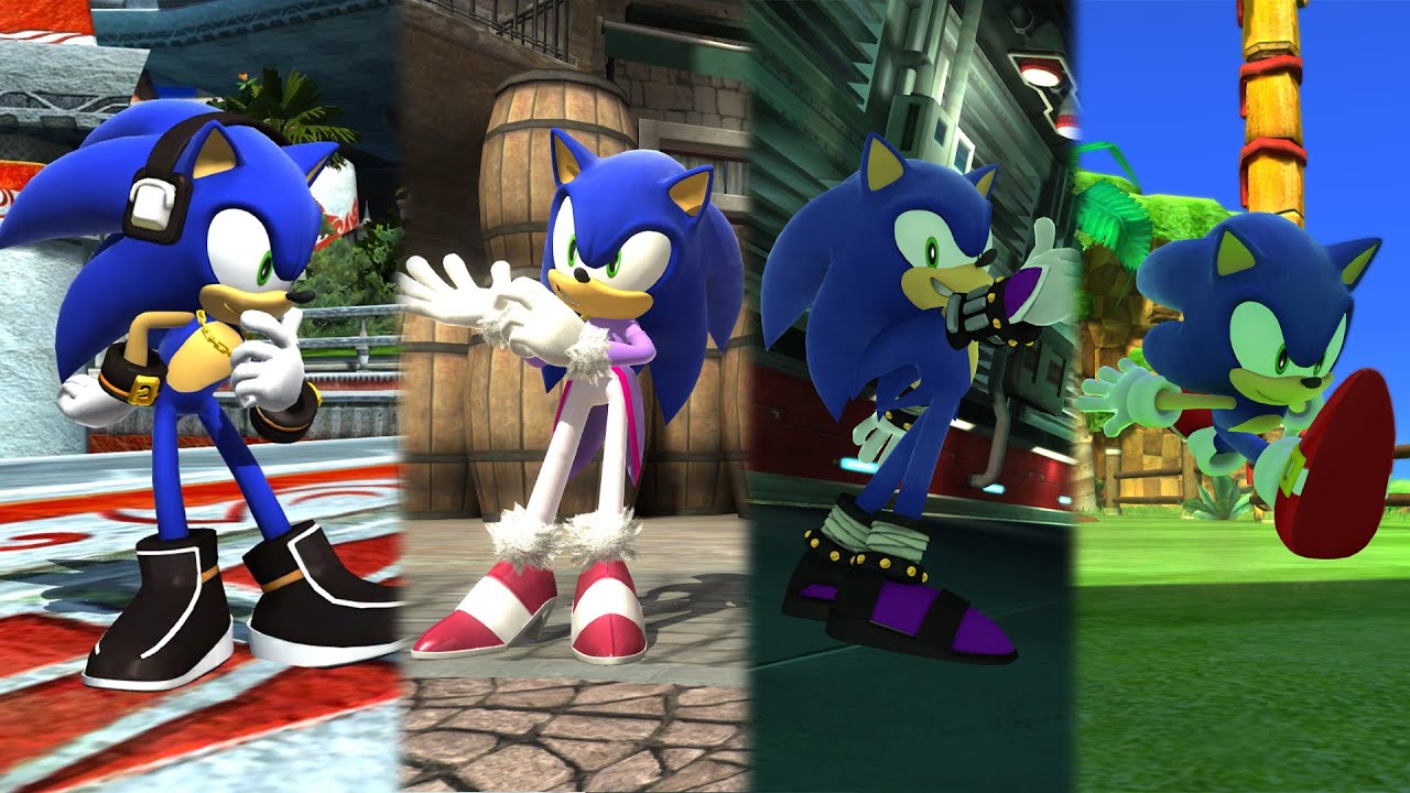 Sonic in Different Outfits - Sonic Generations - YouTube