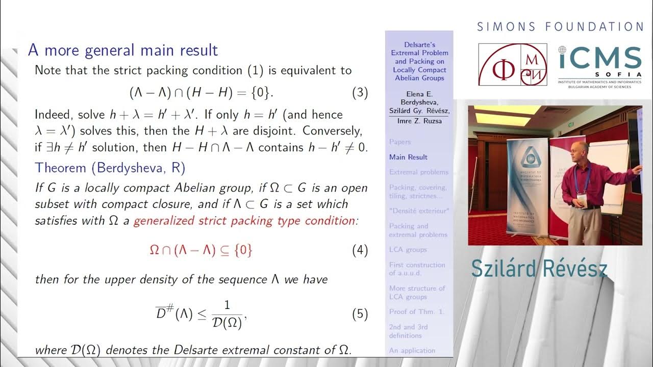 Sphere packings, coverings, and spherical codes (SPCSC2023) Day 3 - YouTube
