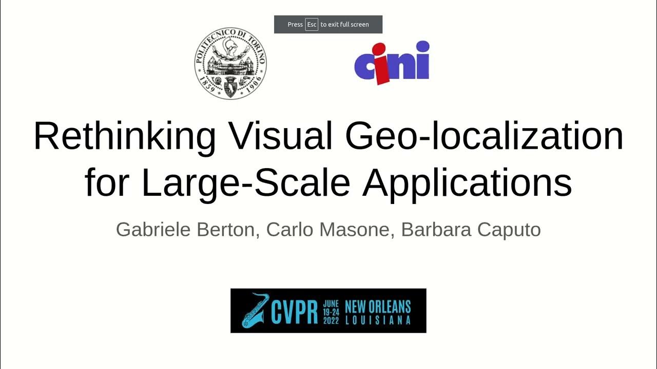 CVPR 2022 - CosPlace - Rethinking Visual Geo-localization for Large-Scale Applications - YouTube