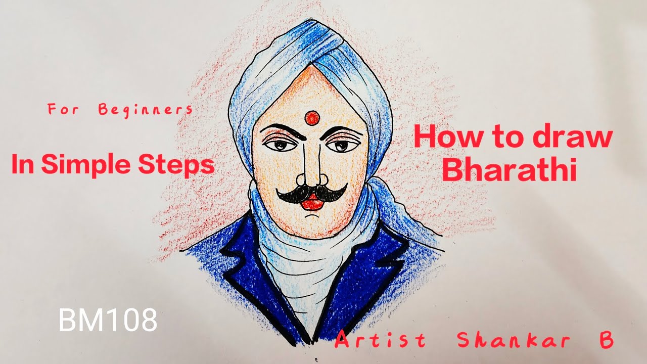 How to draw Bharathi for beginners BM108Y - YouTube