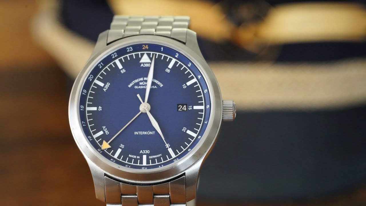Mühle Interkont GMT - Lufthansa's Airbus Pilot's Watch - YouTube