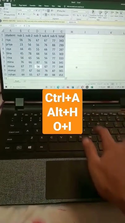 autofit rows and columns in excel shortcut#shortvideo - YouTube
