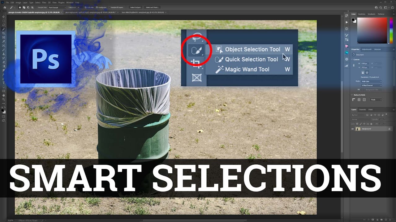 Adobe Photoshop Training Video | Smart Selections | 02 - YouTube
