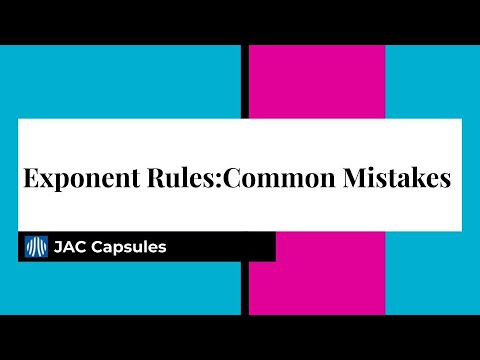 Exponent Rules: Common Mistakes - YouTube