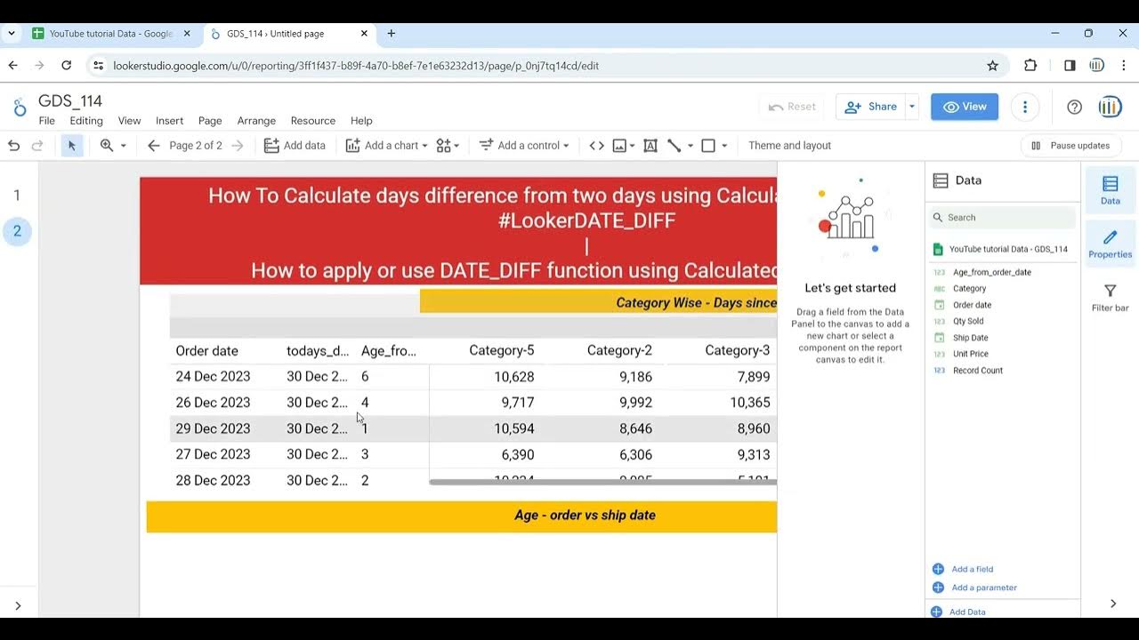 How to apply or use DATE_DIFF function using Calculated Field in Looker - YouTube