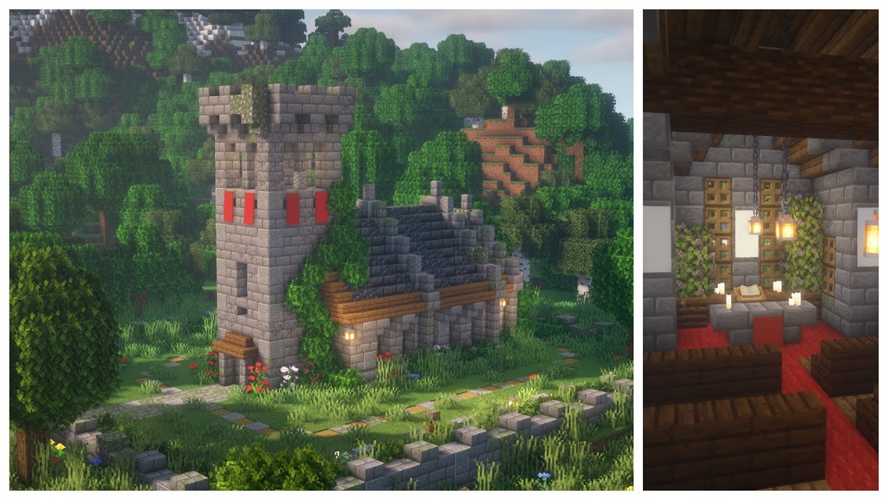 Minecraft | How to build a medieval Church - Tutorial - YouTube