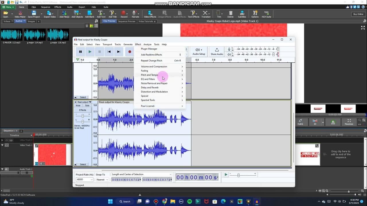 How To Make G-Major 54 Using VideoPad - YouTube