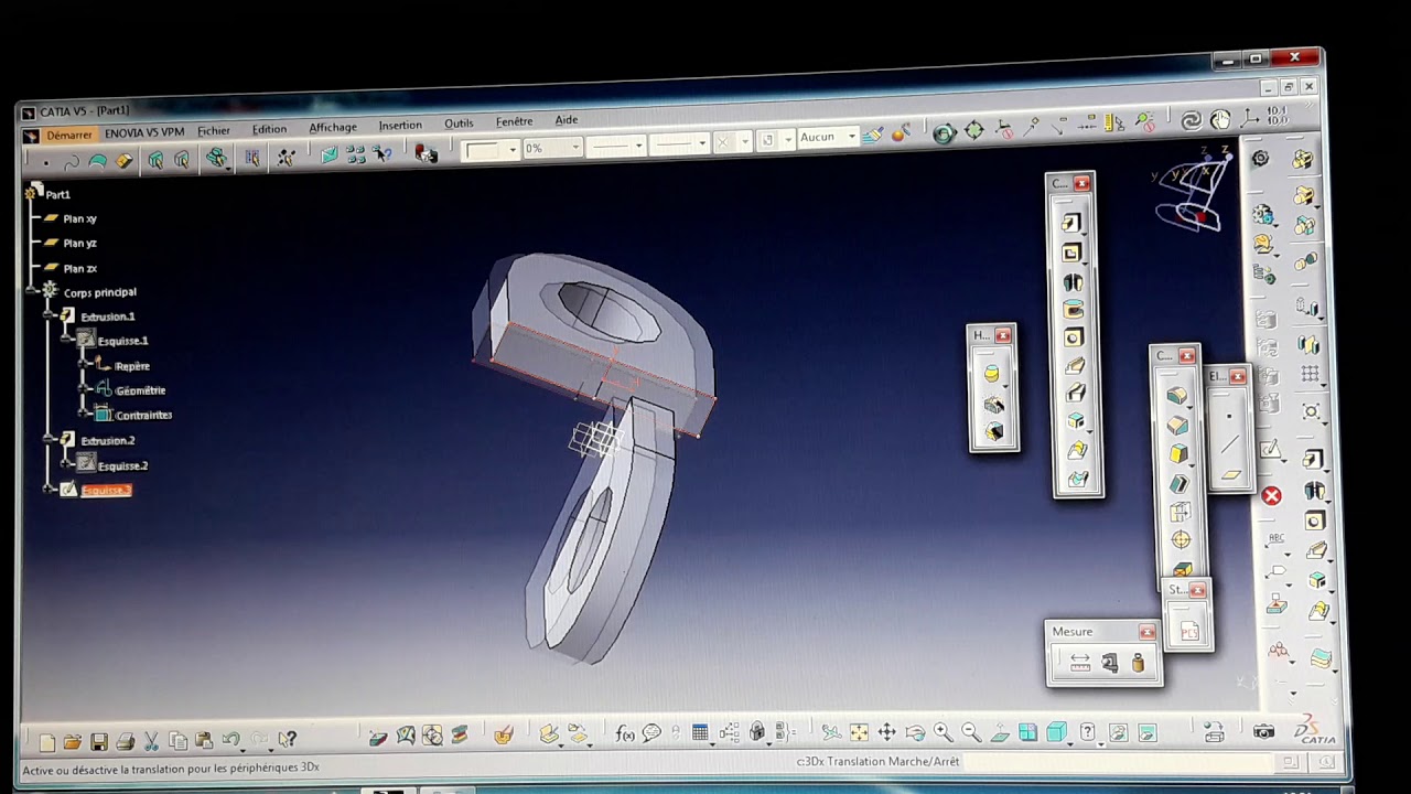 Catia V5 practice design 3 for beginners ( darija) - YouTube