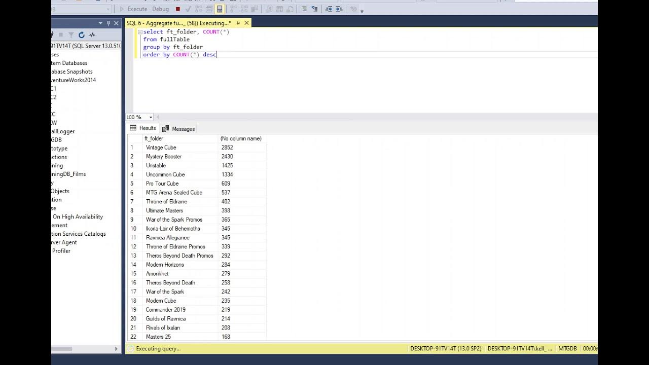 MS SQL tutorial on an introduction to aggregate functions (COUNT and ...