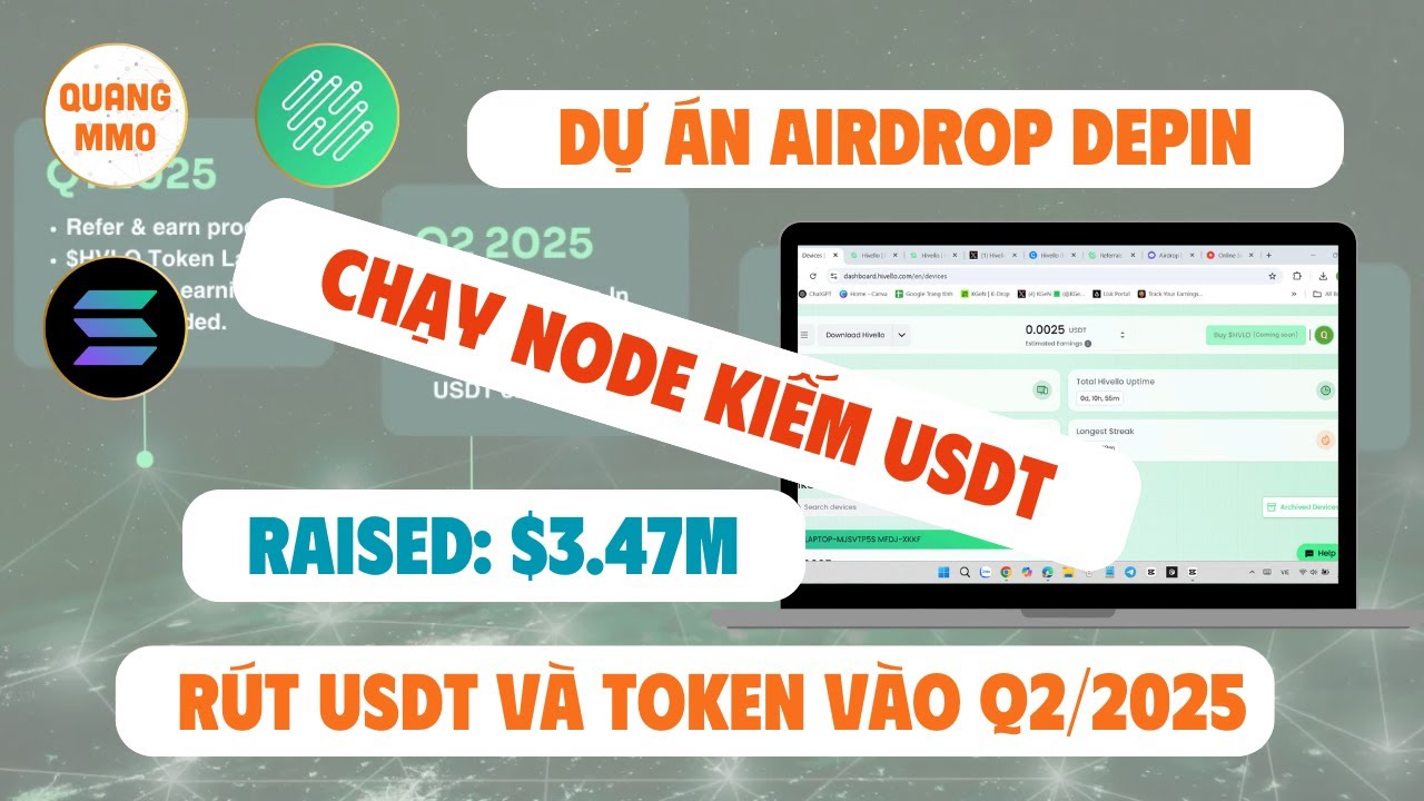 HIVELLO DEPIN: DỰ ÁN ĐẶC BIỆT CHẠY NODE KIẾM USDT, RÚT USDT VÀO Q2/2025 ...