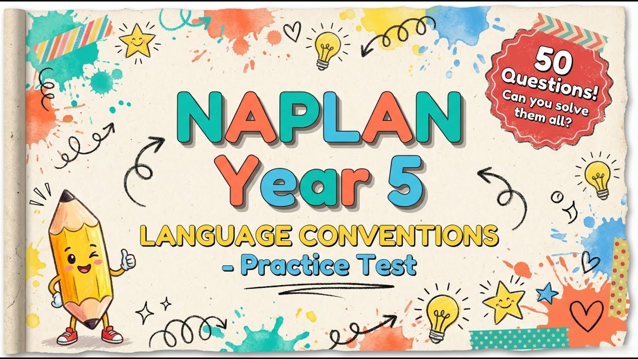 NAPLAN Year 5 Language Conventions! Practice Test - 50 Questions with ...
