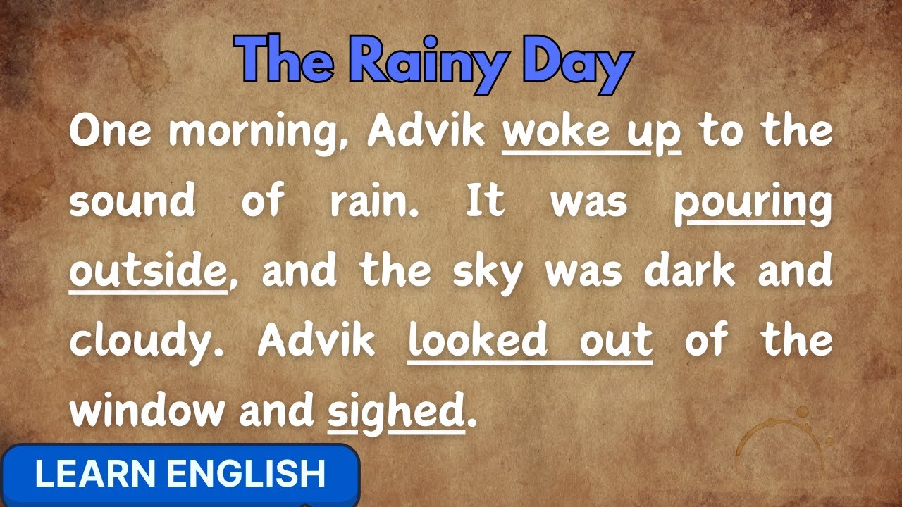 The Rainy Day | Learn english through stories | simple english corner ...