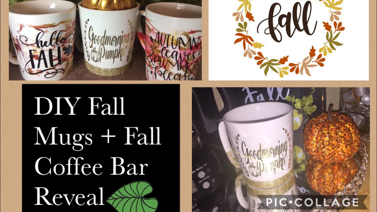 🍂How To DIY Beautiful Fall Mugs + Fall Coffee Bar Reveal and Surprise ...