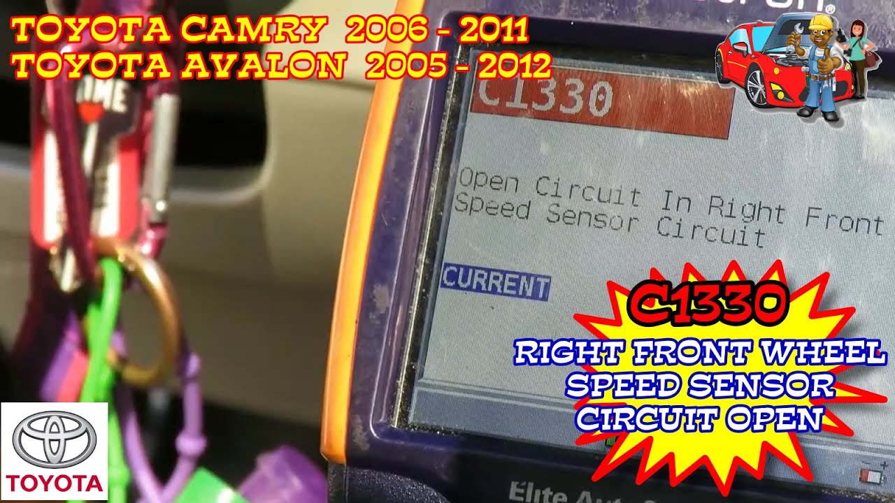Toyota Camry Avalon C1330 Right Front Speed Sensor Circuit Open - YouTube