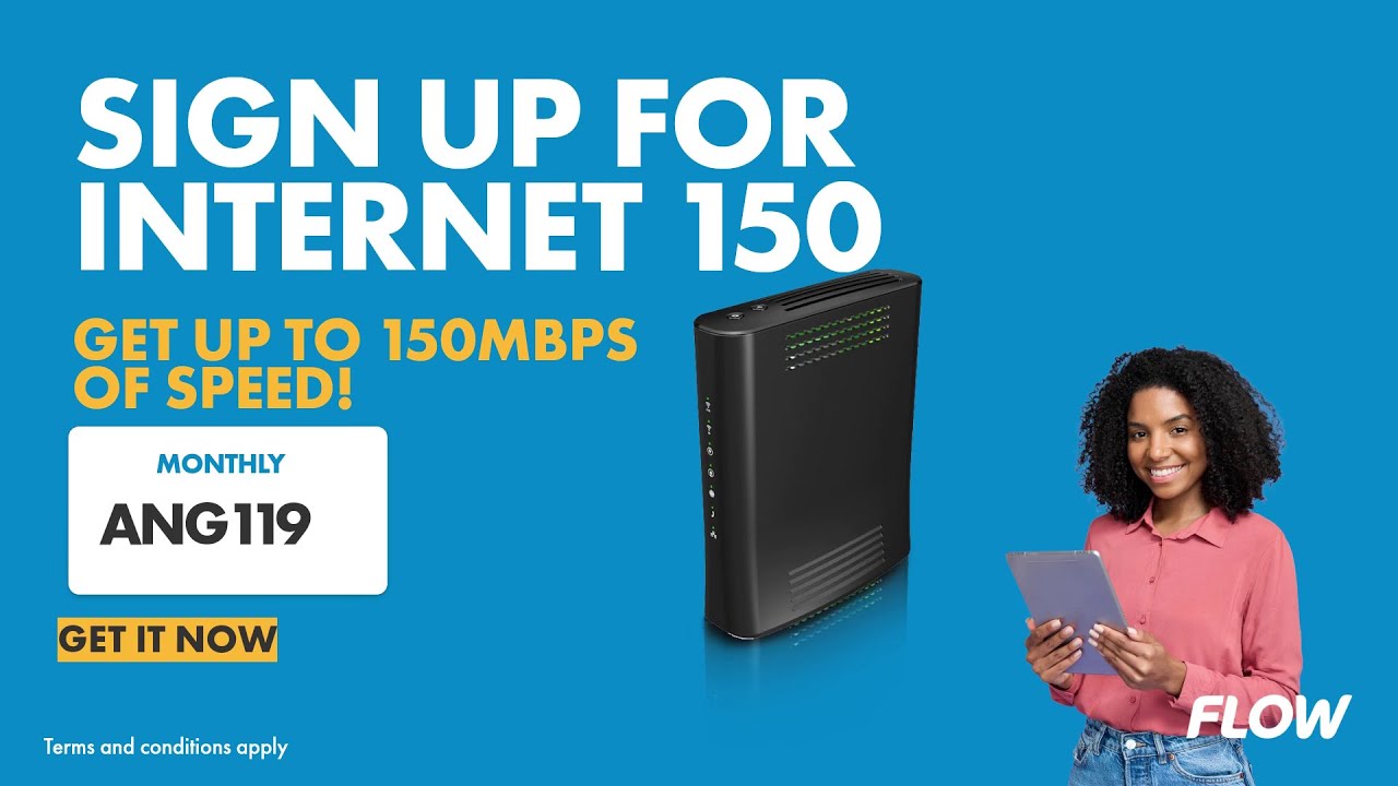 Flow Curacao – Sign up for Internet 150 - YouTube