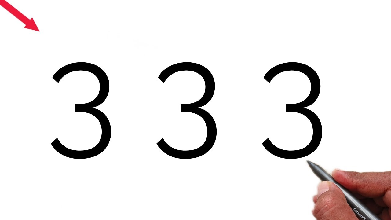 How to draw beautiful drawing from number 333 | Number Design Drawing ...