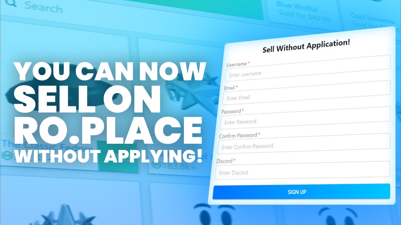 How To Sell On Ro.Place Without Applying! - YouTube