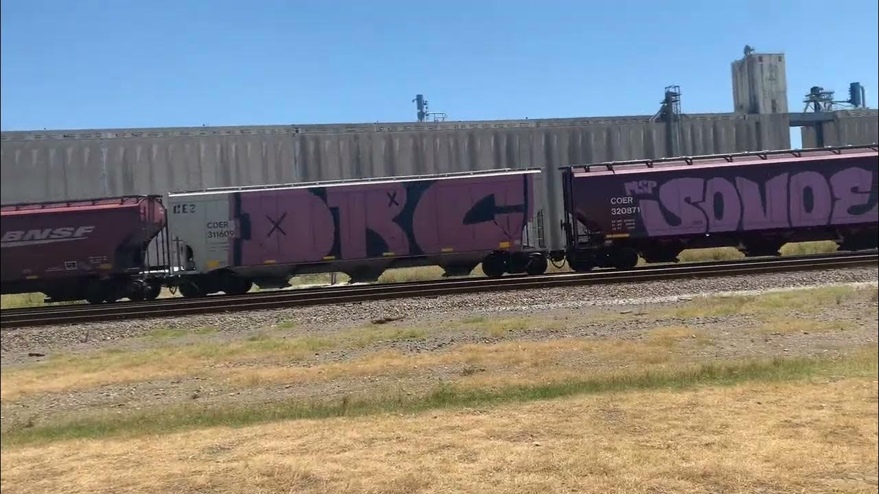 Southbound BNSF Grain train going through Saginaw TX August 3 2024 - YouTube