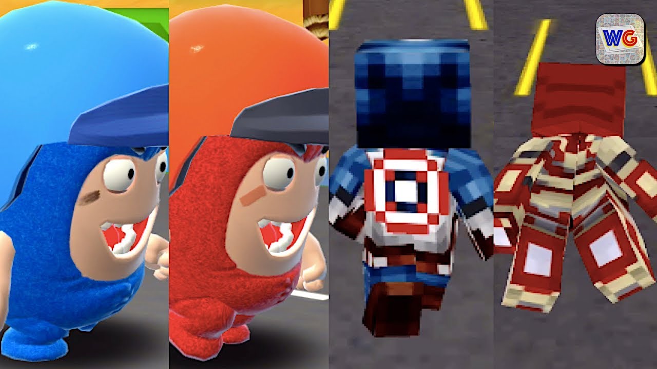 Oddbods Turbo Run vs SuperHero Blocky Craft Avenger Run 3D - YouTube