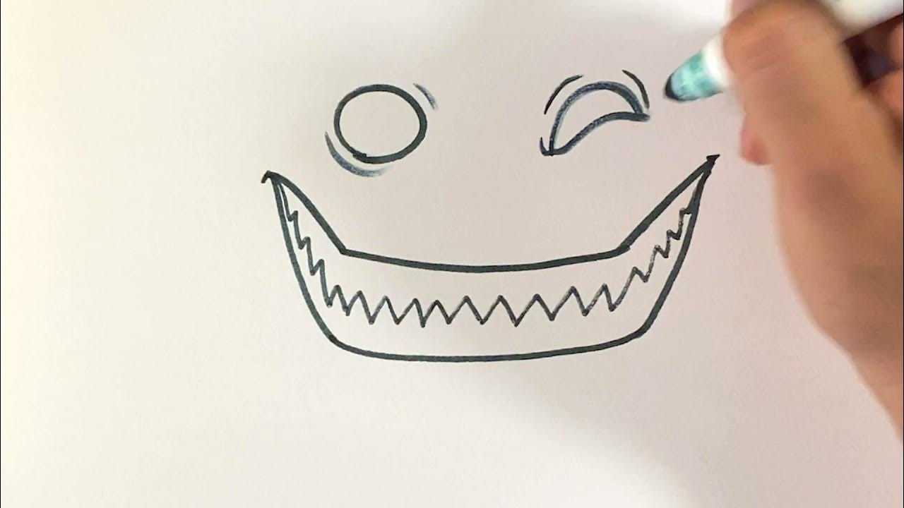 Scary MONSTER Face in the Dark - Halloween Drawings for Beginners - YouTube