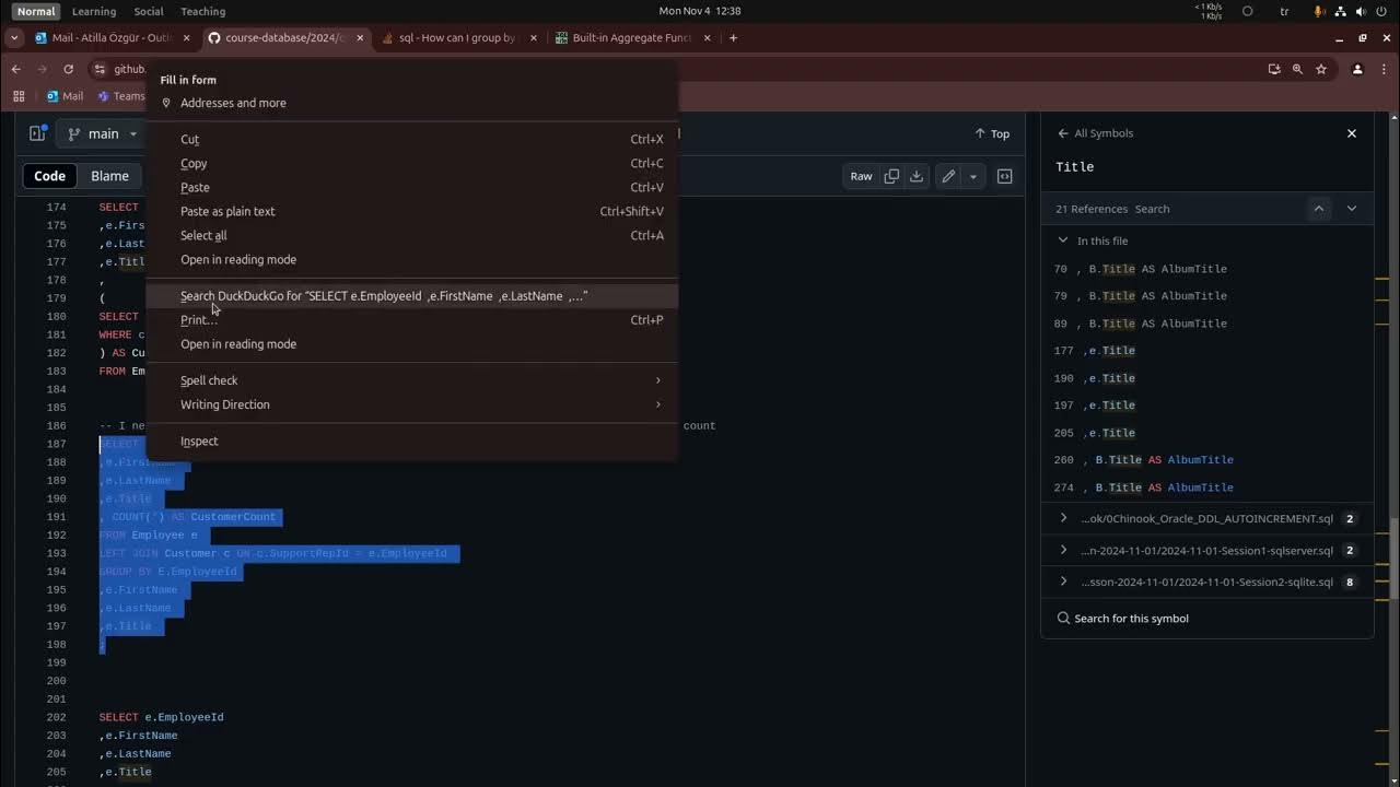 SQL: count(*) vs count(column name) - YouTube