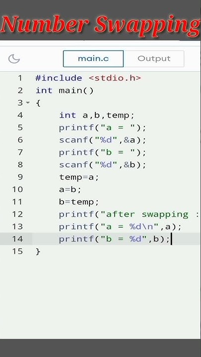 Number Swap || COLLEGE CODING #programming #math #clanguage #coding #viral #video #shortvideo # ...