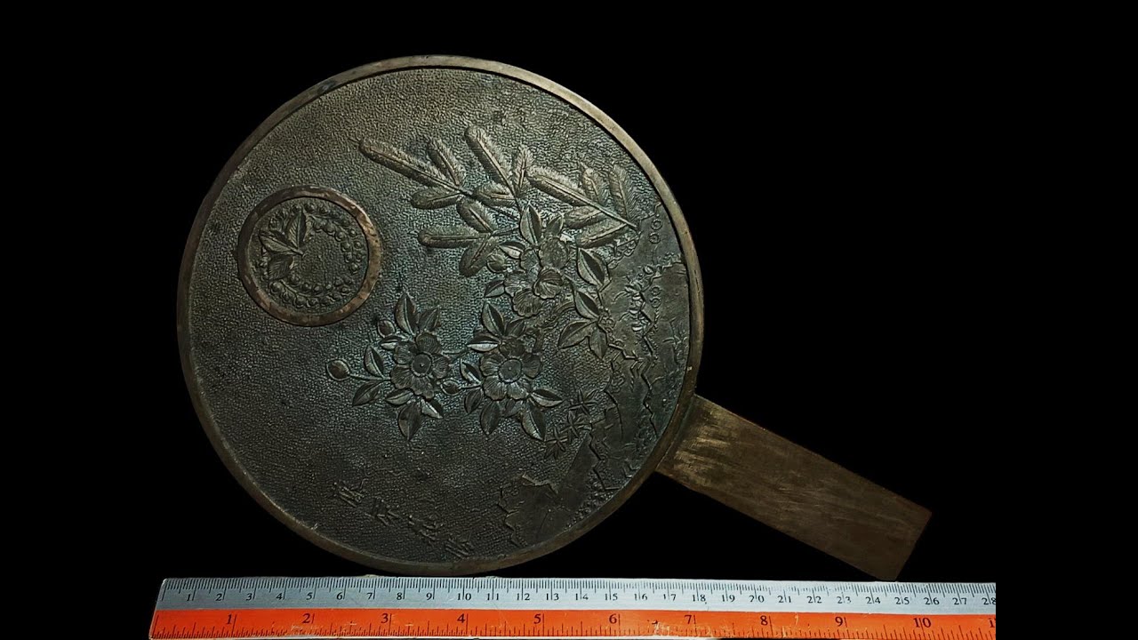 ANTIQUE BRONZE JAPANESE KAGAMI HAND MIRROR EDO PERIOD (1615-1868) - YouTube