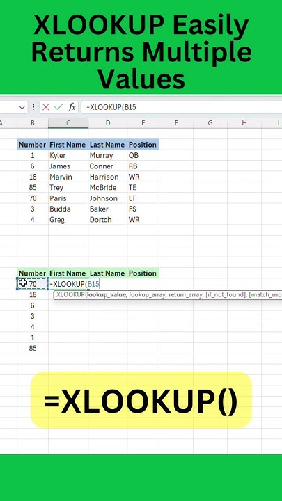 Excel Tip: XLOOKUP Multiple Values #excel #exceltips #exceltricks #xlookup #xlookupfunction ...