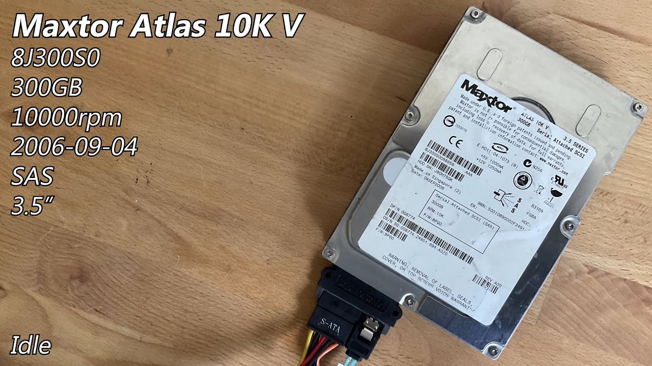 Maxtor Atlas 10K V 8J300S0 300GB (2006) - Hard Drive Sounds - YouTube