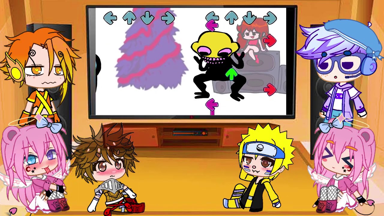 gacha react to Mini Crewmate Kills 8 Friday Night Funkin' Characters ...