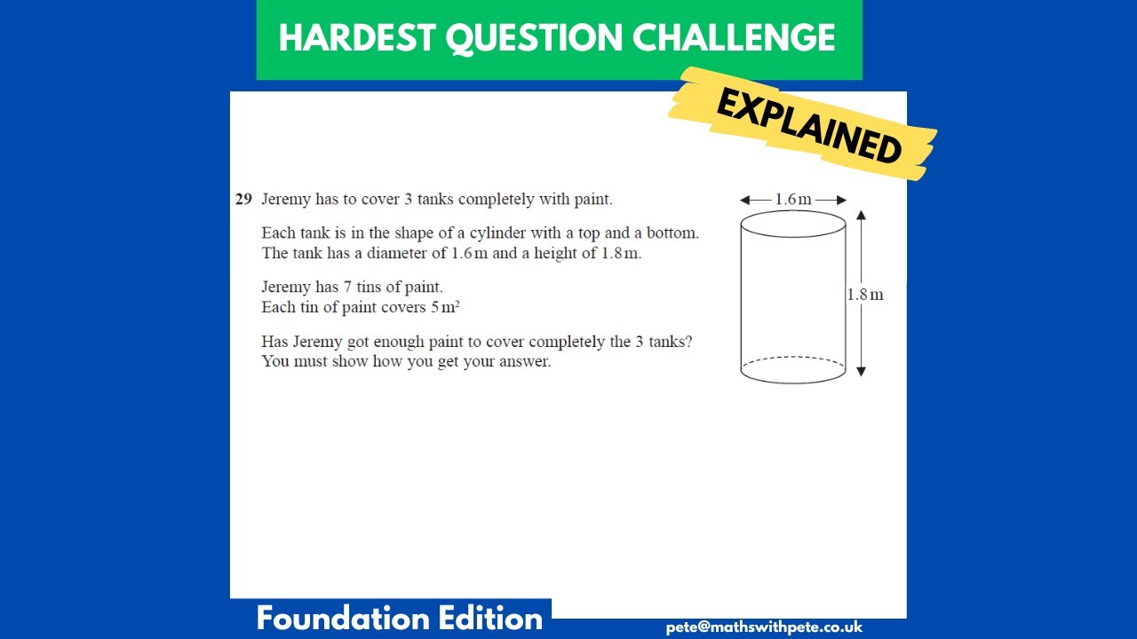 Maths GCSE - Hardest Question Challenge - Day 18 (Foundation) - YouTube