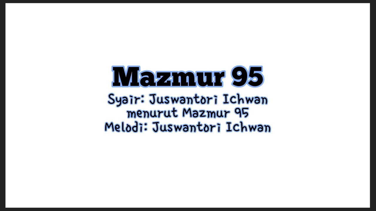 Mazmur 95 Punk Rock Cover | Bermazmurlah Bagi Tuhan #verobernyanyi ...