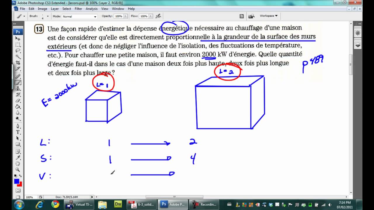 Prof Merlin solides semblables sec 3 pdv p489 n13 - YouTube