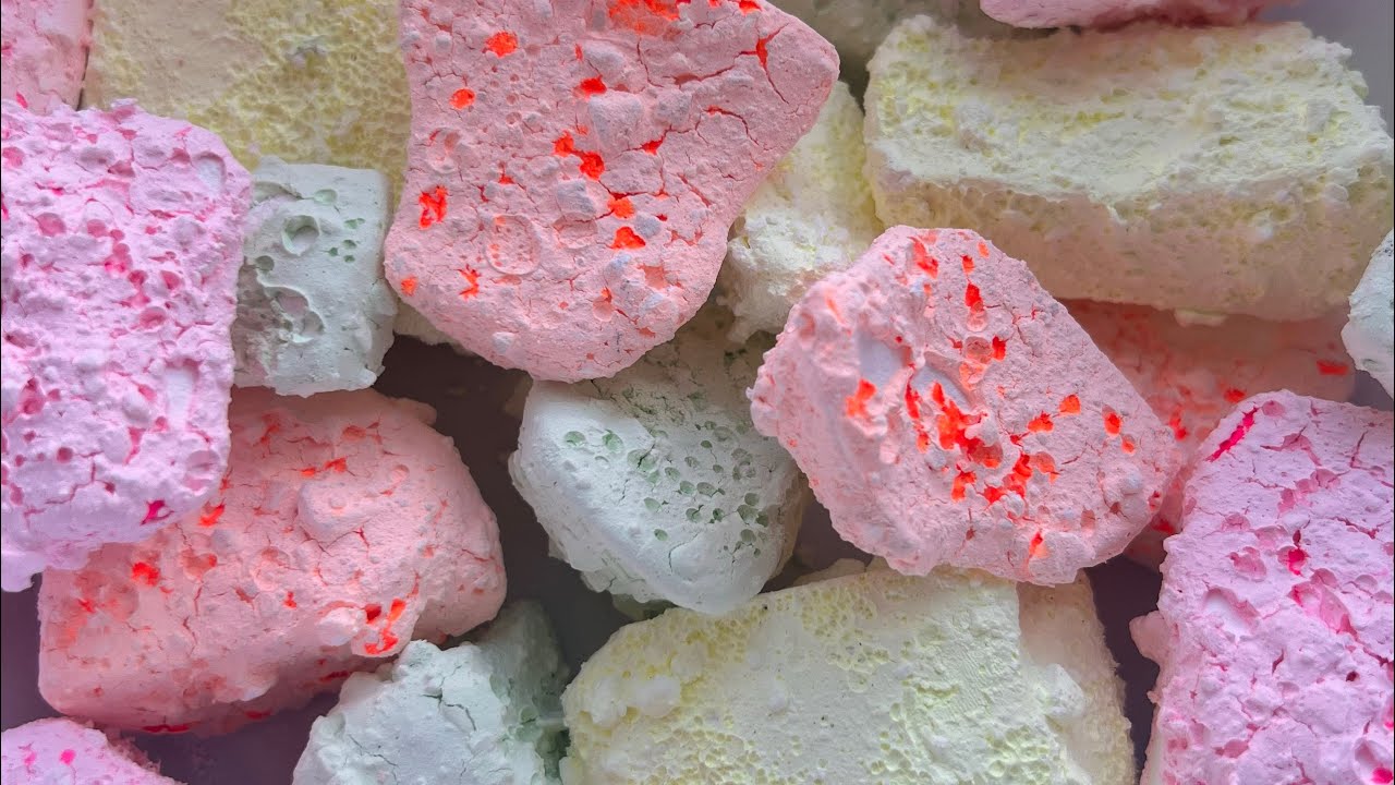 Chalk chunks dipped in glow in the dark paste - YouTube