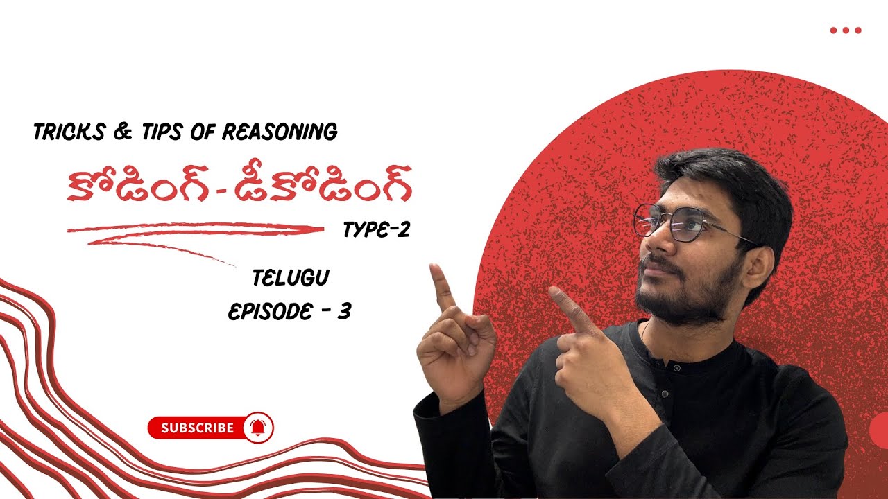 CODING - DECODING Telugu | TYPE - 2 | Episode - 3 | Tricks & Tips of Reasoning | Reasoning ...