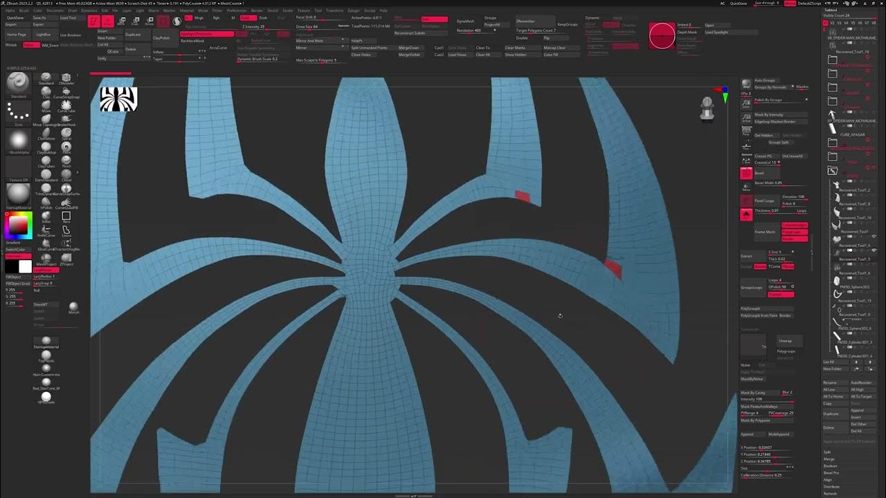 ZBrush | How to Create Scarlet Spider Iconic Symbol on the Mesh Using ZBrush - YouTube