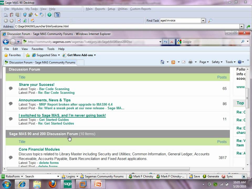 MAS90 & MAS200 user Group - YouTube