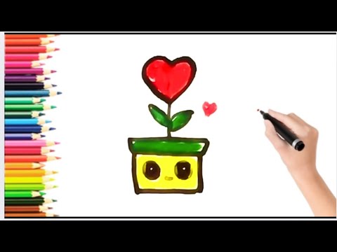 Love tree drawing, painting for kids, magic fingers art, drawing ...