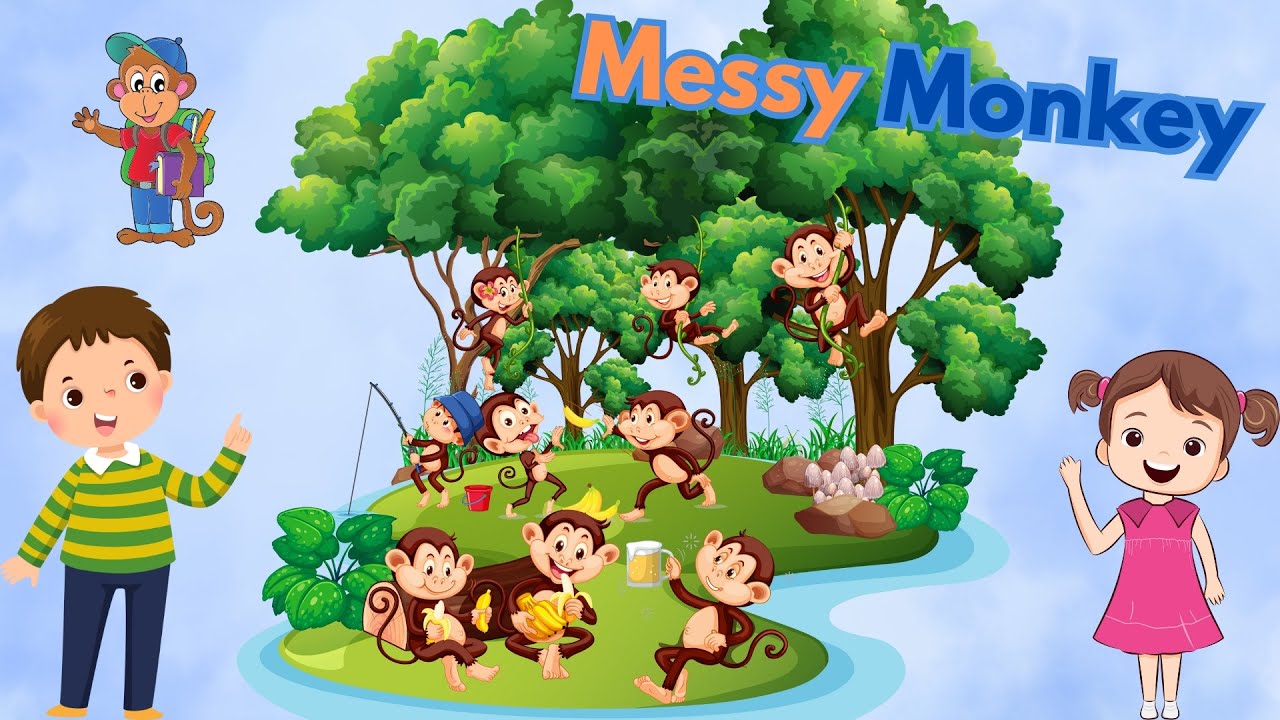 Messy Monkey Song for Kids || Fun and Educational Nursery Rhyme - YouTube