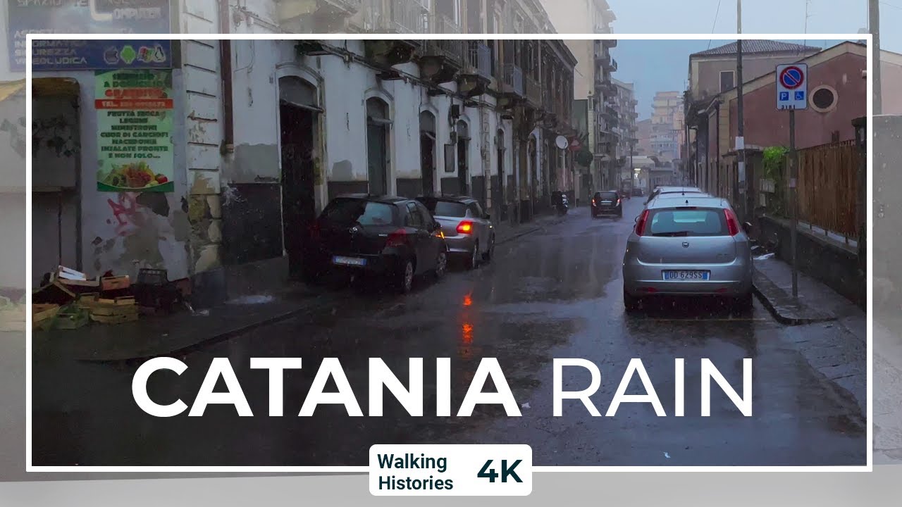 [4K] Catania, Sicily after Flood Walking Tour | Via Messina - Catania ...