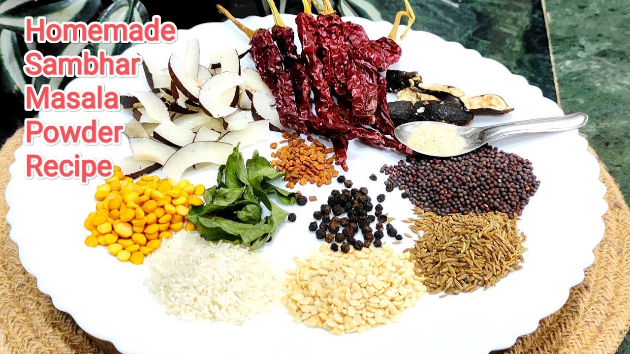 Homemade Sambar Masala Powder | सांभर मसाला रेसिपी |Sambar Masala ...