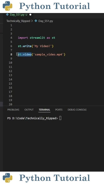 Displaying Videos On Streamlit Web App Python Tutorial Youtube